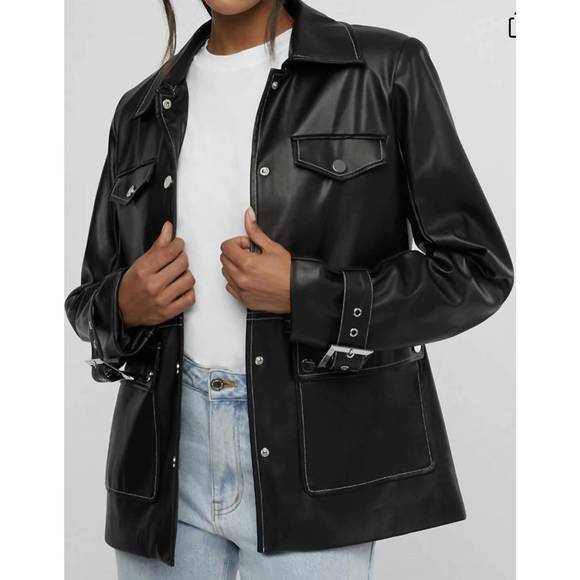 WeWoreWhat | Jackets & Coats | New We Wore What Vegan Leather Western ...